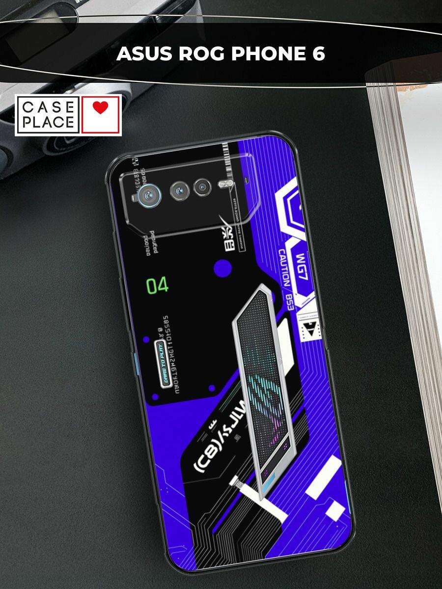 Чехол на Asus ROG Phone 6 / Асус Рог Фон 6 с принтом "Неоновый киберпанк"