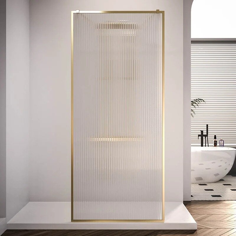 Душевая перегородка Veconi Korato KR90GF-100-08-C4 100 см, профиль брашированное золото, стекло рифленое осветленное