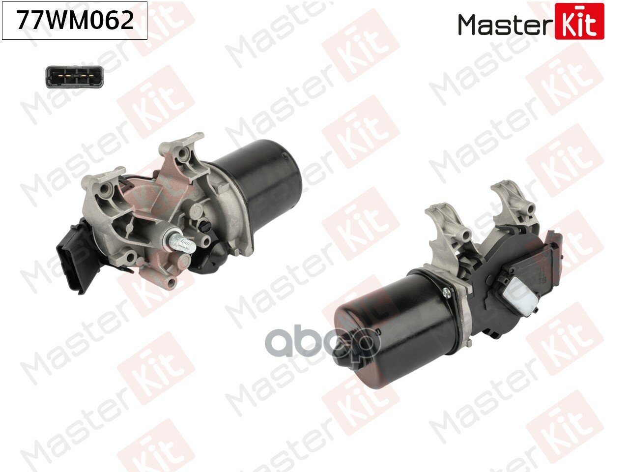77WM062 Мотор стеклоочистителя перед Renault KANGOO/GRAND KANGOO (KW MasterKit арт. 77WM062