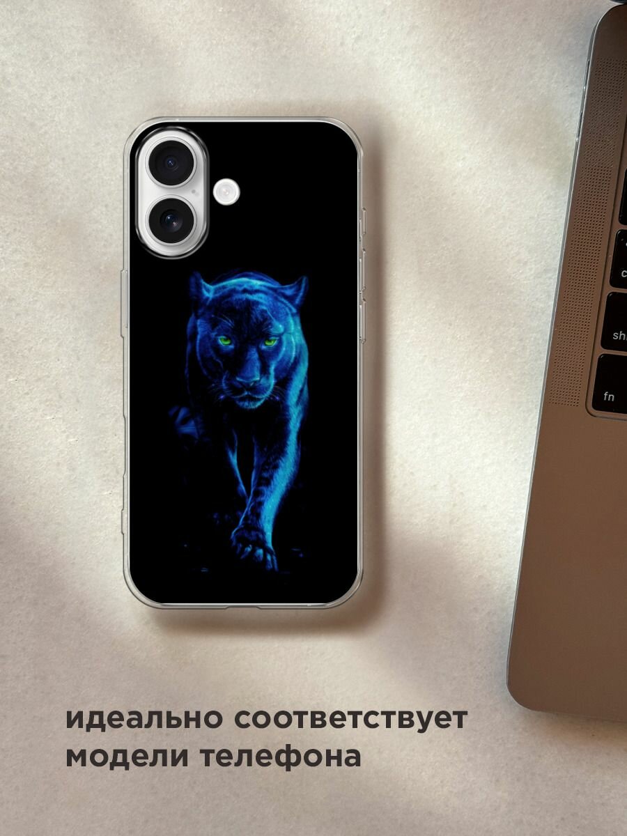 Чехол на Apple iPhone 17 / Айфон 17 с принтом "Пантера в лунном свете" — фото 1