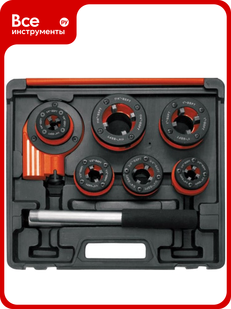 Набор, FIT, трубных черных клуппов FIT 3/8"-1/2"-3/4"-1"-1 1/4" 5 шт. 70045, металлический корпус клупп, нарезания