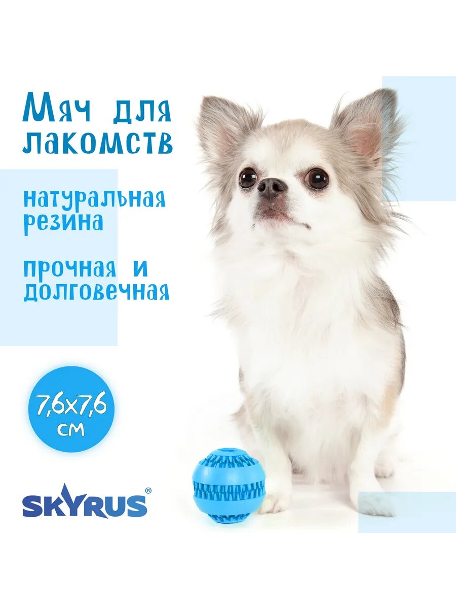 Мяч для лакомств для собак резиновый 7.6см