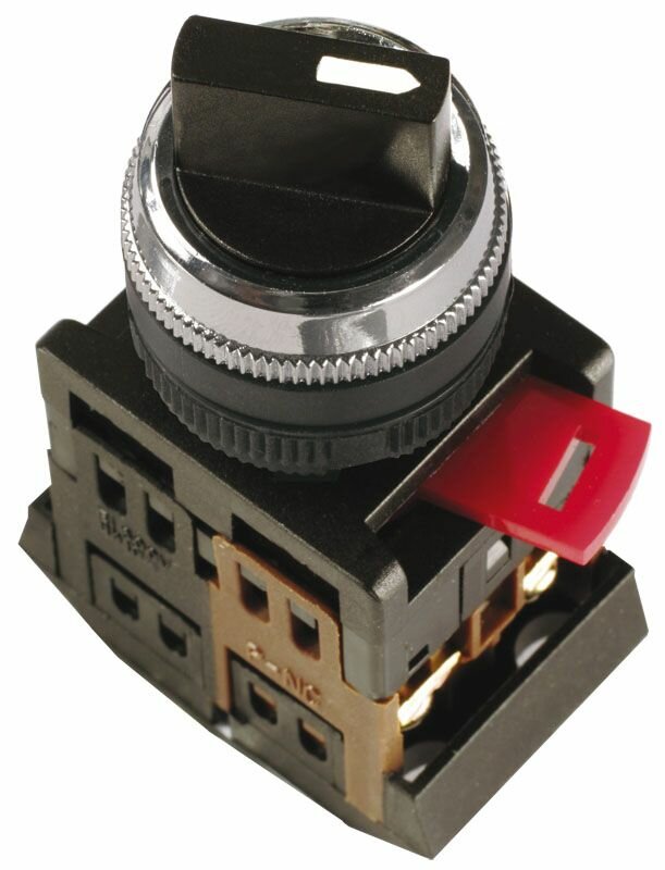 Переключатель IEK AC-22-2, с фиксацией, 2 позиции, I-O, 1Н 1З, стандартная ручка