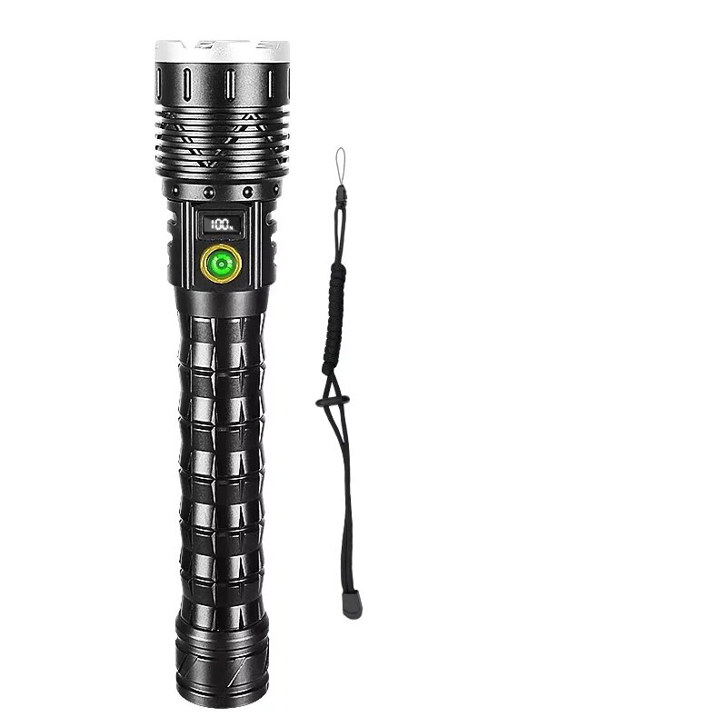 Перезаряжаемый алюминиевый фонарь 100000LM Темно-зеленый, A- no battery