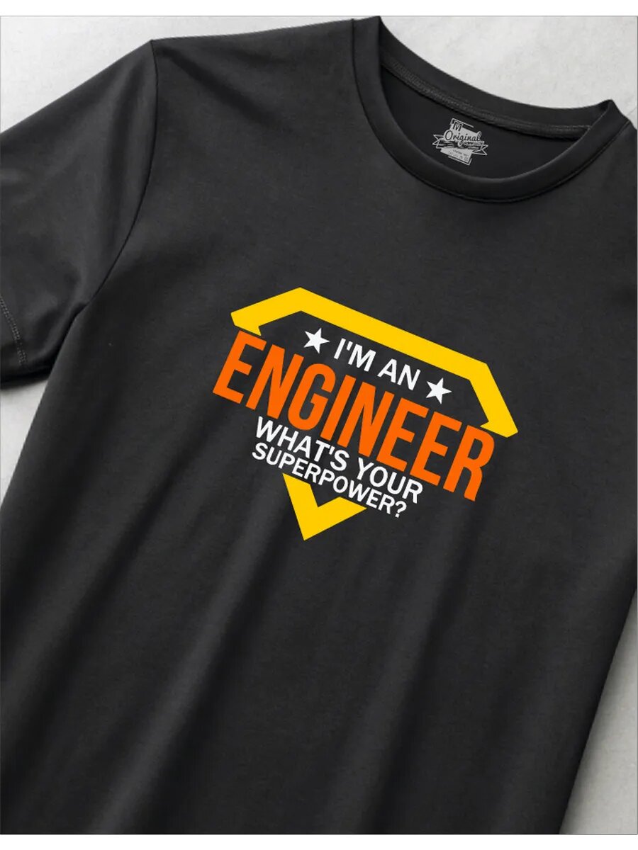 Футболка с принтом инженер