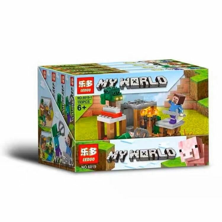 Конструктор MY WORLD 6019 "Деревня с жителями 4 в 1" (4 набора Майнкрафт/Подарок для мальчика и девочки)
