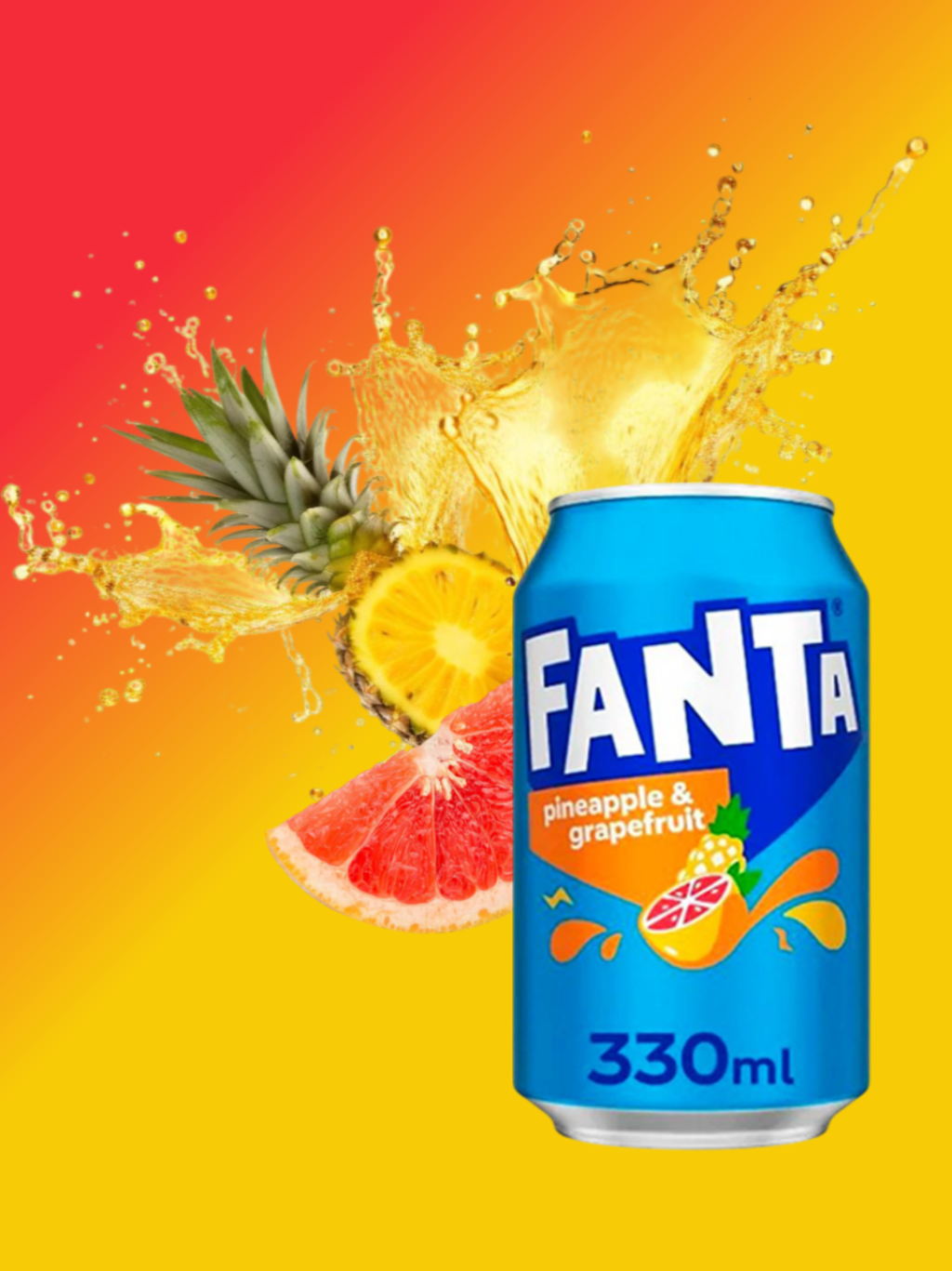 Напиток газированный Fanta со вкусом ананаса и грейпфрута 330 мл, Великобритания