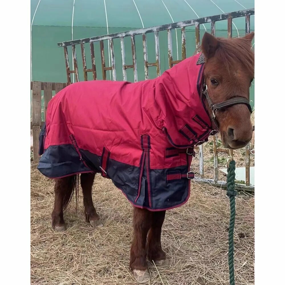 Попона для пони с пришитым капором, 600D водонепроницаемый с хлопком, размер 90 см