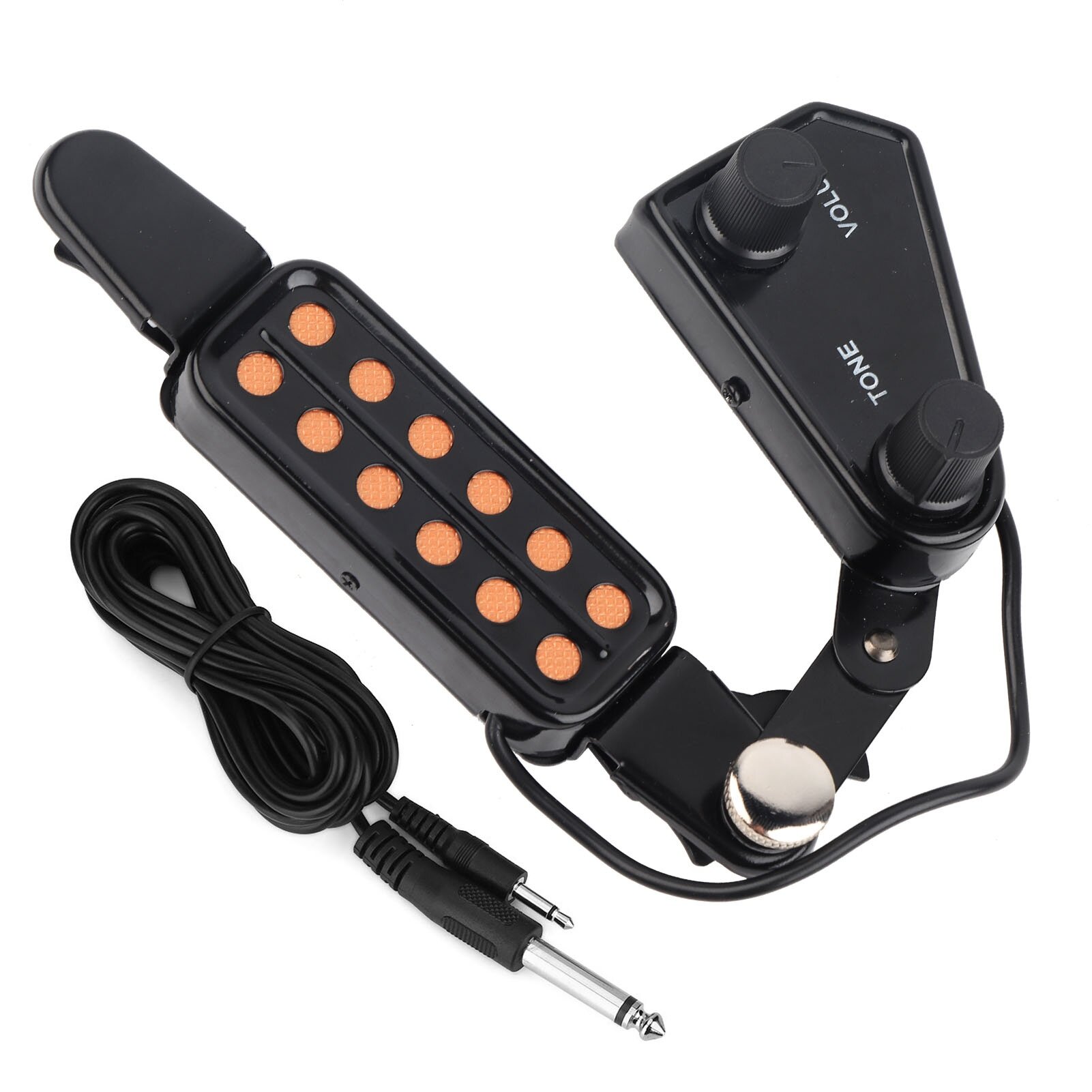 12 Hole Magnetic Pickup, Acoustic Guitar Pickup Metal Sound with Volume and Tone Tuner for