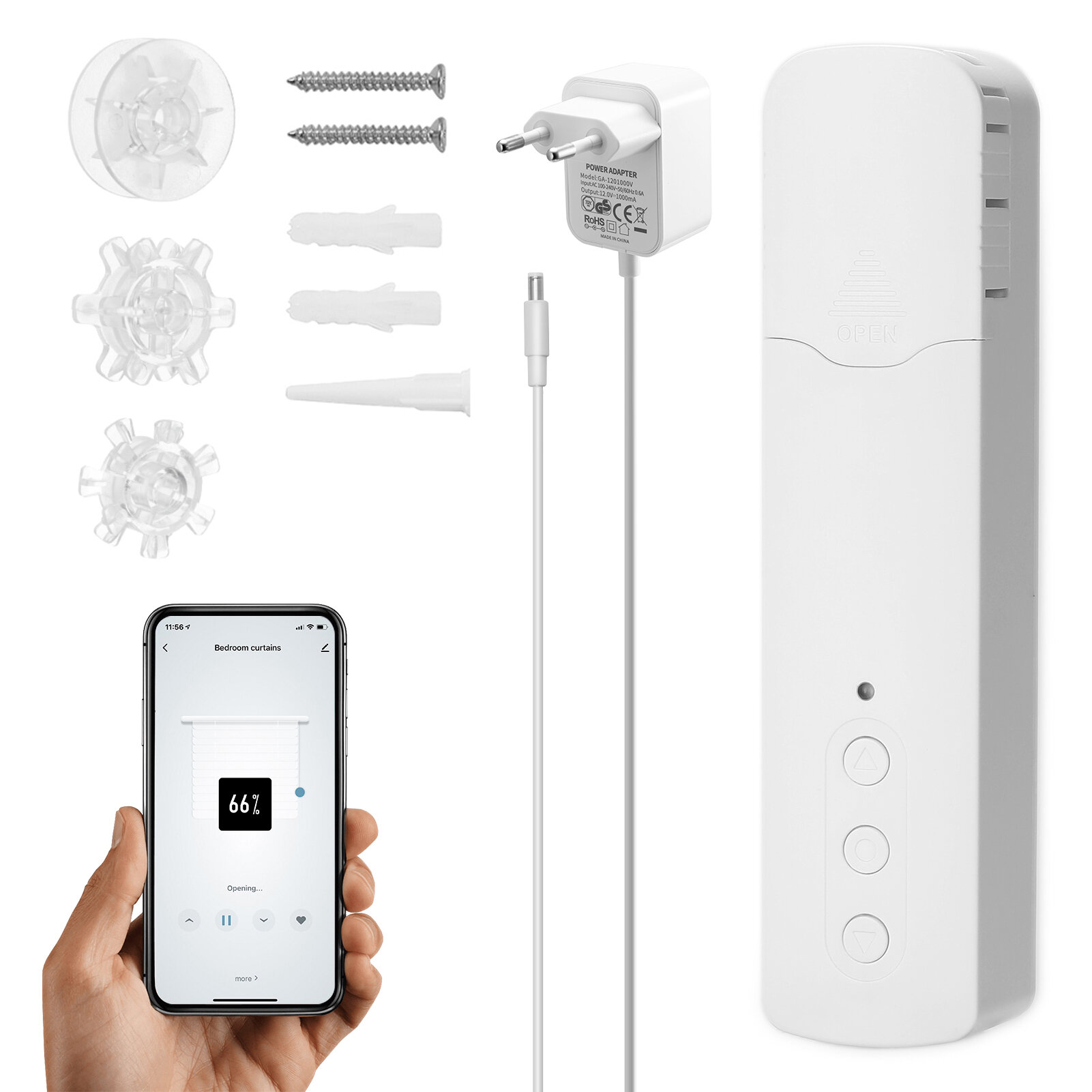Tuya Wi -Fi TM616EGWT Интеллектуальная занавеска для бусинки мотор интеллектуальные дома Home Home Электрический занавес Motors Mobilephone Control Control Control тихо совместим с Alexa Home
