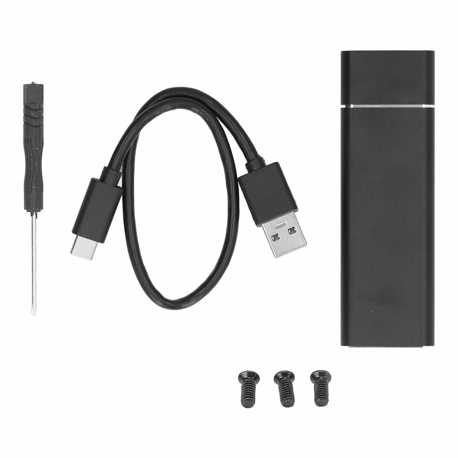 Корпус для SSD-накопителя M.2 NGFF USB C с высокоскоростной передачей данных, USB 3.1 10 Гбит/с, USB 3.0 5 Гбит/с, металлический, внешний корпус для компьютера, черный.