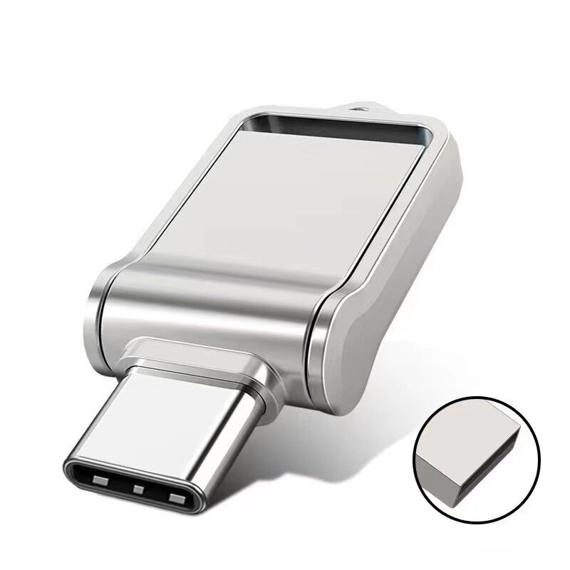 Мобильный телефон USB Type-C с двойным интерфейсом, мобильный телефон и компьютер, двойное использование, высокоскоростной, большой емкости, миниатюрный металлический водонепроницаемый USB с двойным разъемом