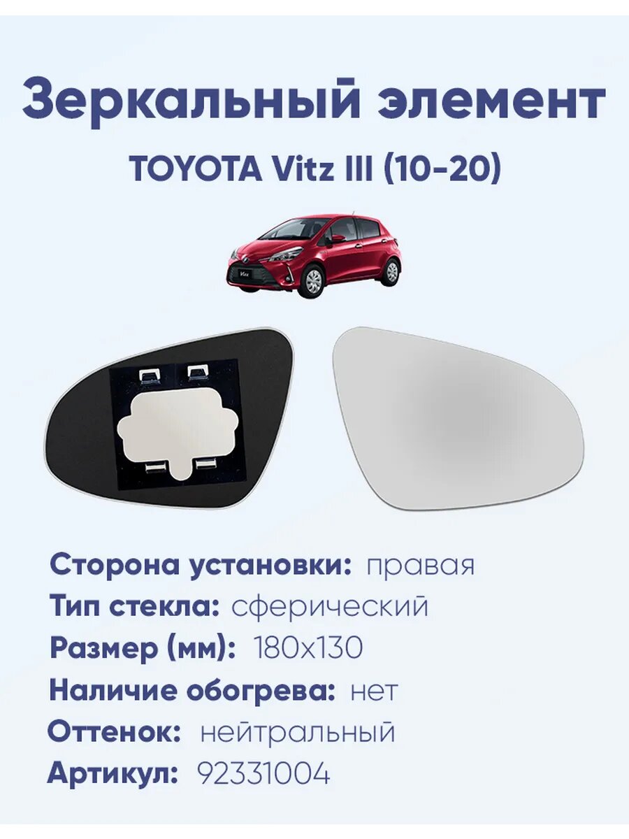Зеркальный элемент правый TOYOTA Vitz III (10-20)A92331004
