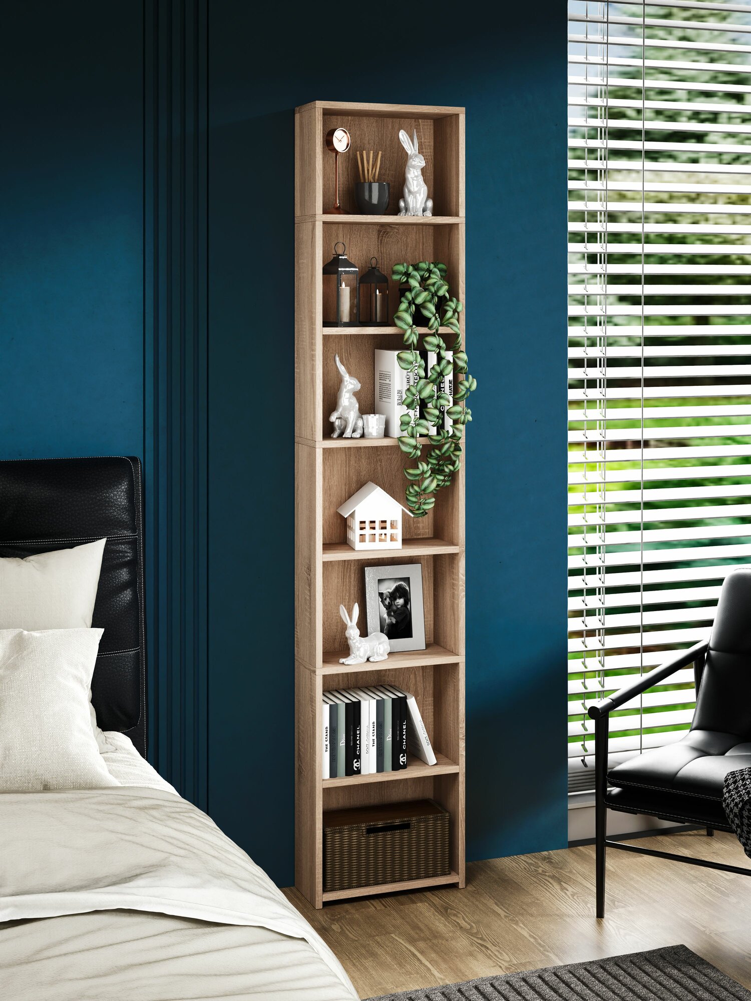 Стеллаж Profimebel Берген-1, ЛДСП, классический стиль, дуб сонома, для зонирования