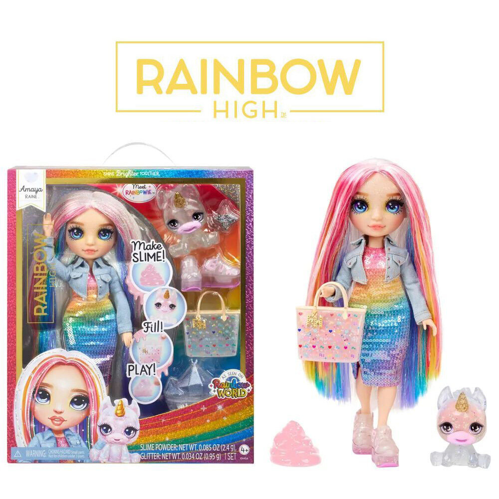 Кукла Рейнбоу Хай Модная кукла Амайа Рейн Радуга+ питомец / Rainbow High CLASSIC Shiny Amaya Raine с аксессуарами 28см (оригинал)