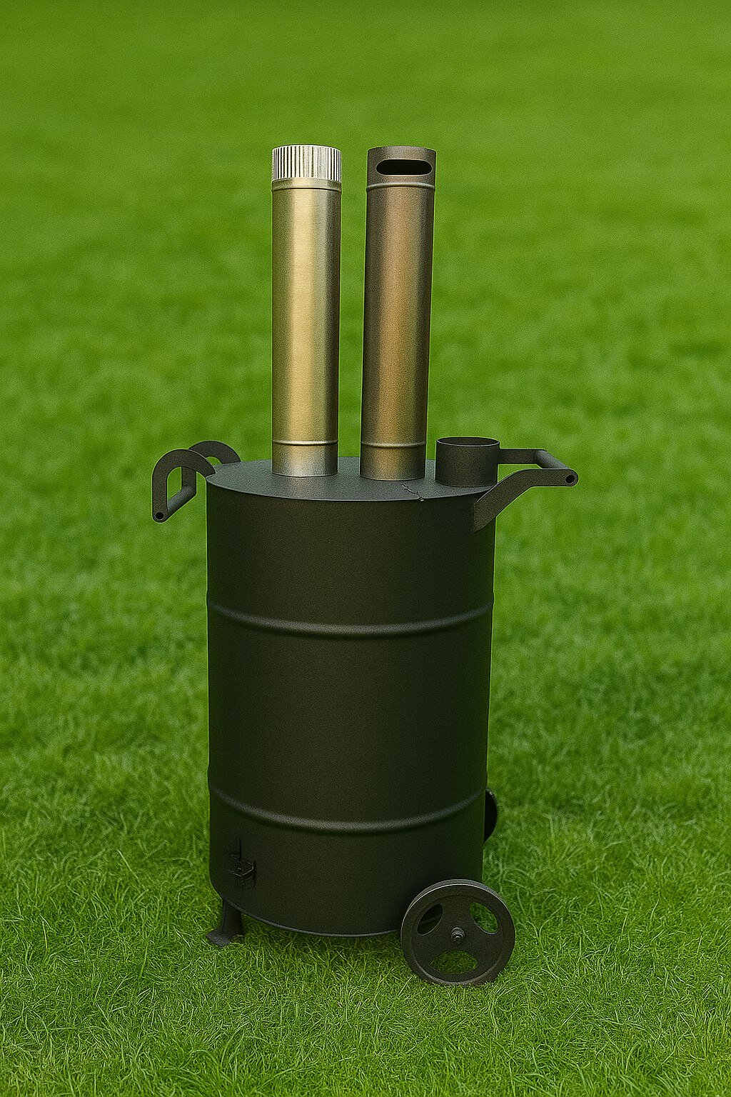 Бочка печь для сжигания мусора 160 литров, усиленная зиговкой