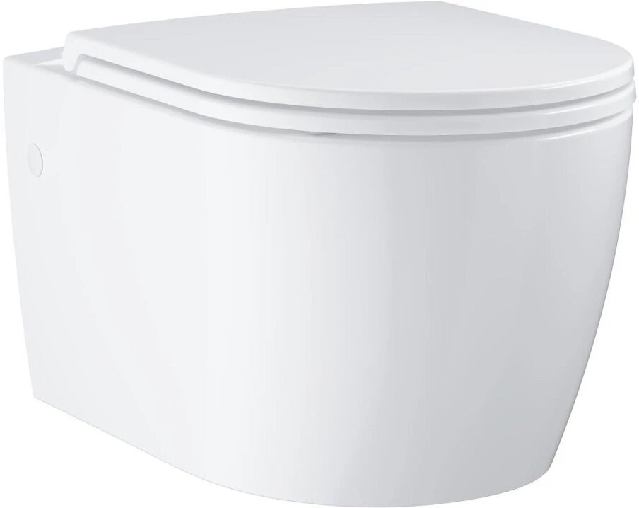 Унитаз подвесной Grohe Bau Ceramic 103860SH00 безободковый, с сиденьем микролифт, альпийский белый