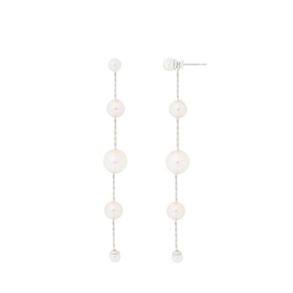 Серьги, серебро, 925 проба, родирование, жемчуг