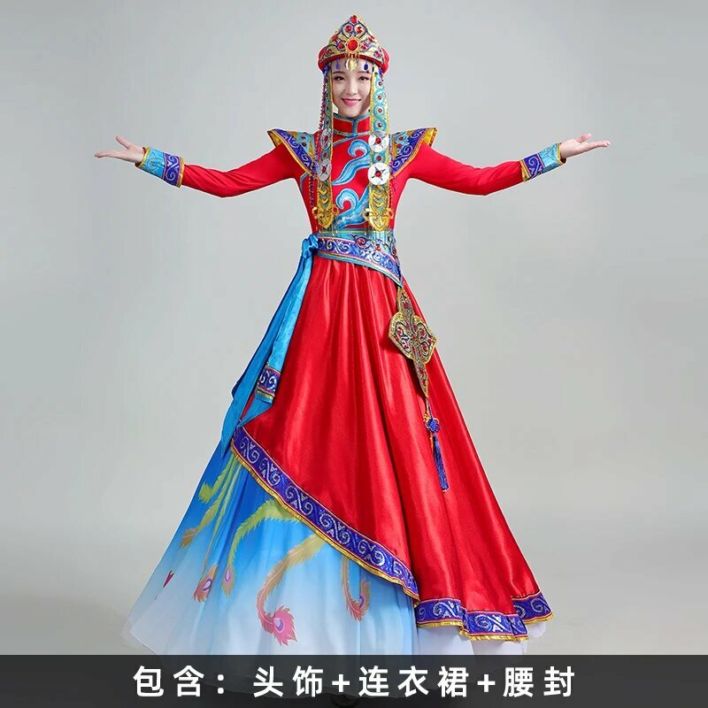 Женские монгольские танцевальные костюмы LMANMX 4XL