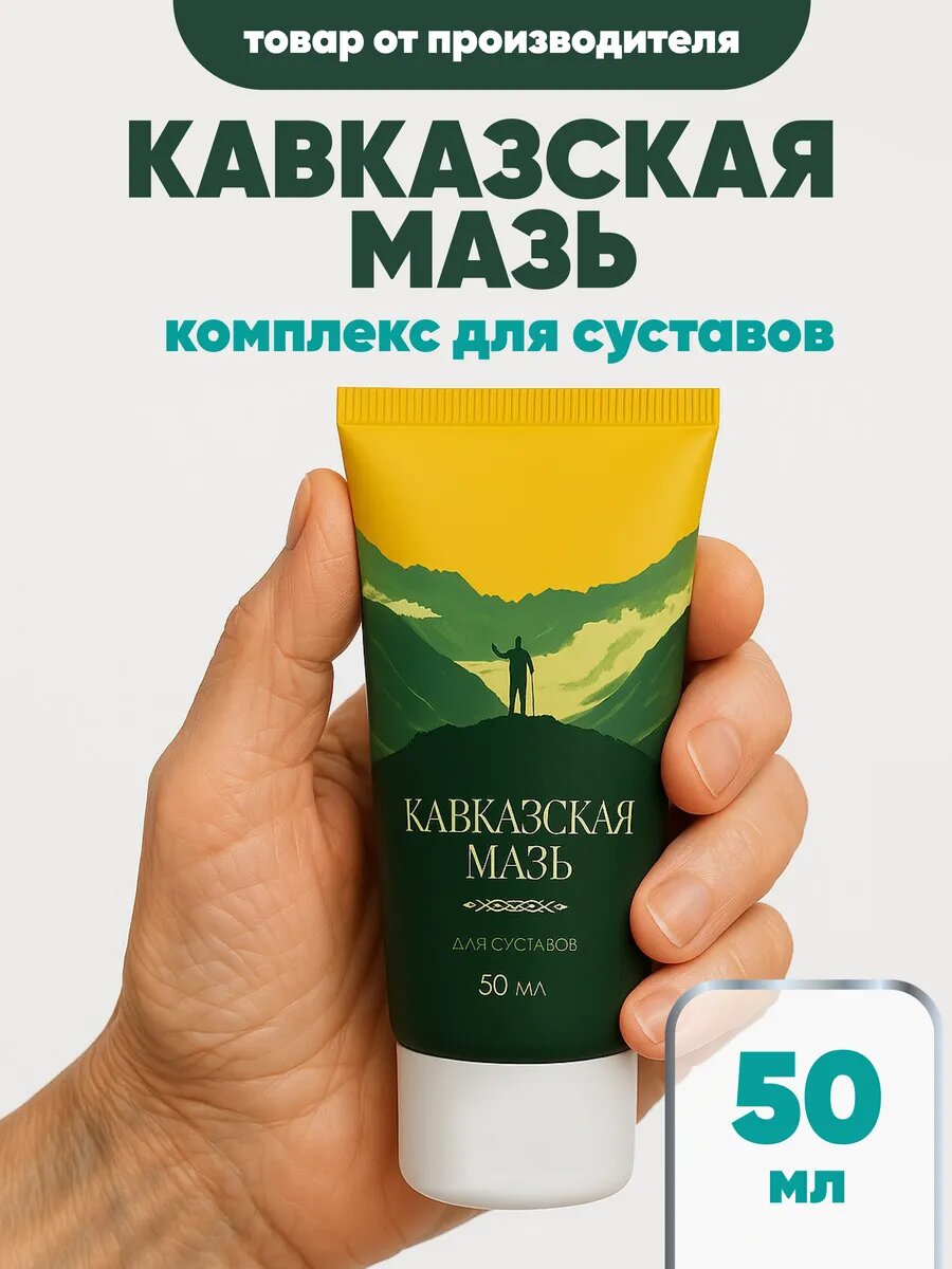 Кавказская мазь, от боли в суставах, натуральный состав, 50 мл