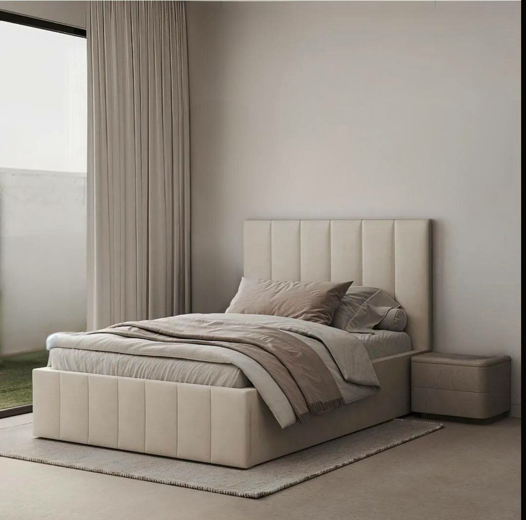 Кровать Сафия 120х200 двуспальная с подъемным механизмом, ящиком для белья