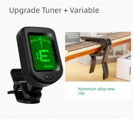 Тюнер для гитары, подходит для фолк-акустической гитары, электрогитары, укулеле, универсальный зажим, простой тюнер для