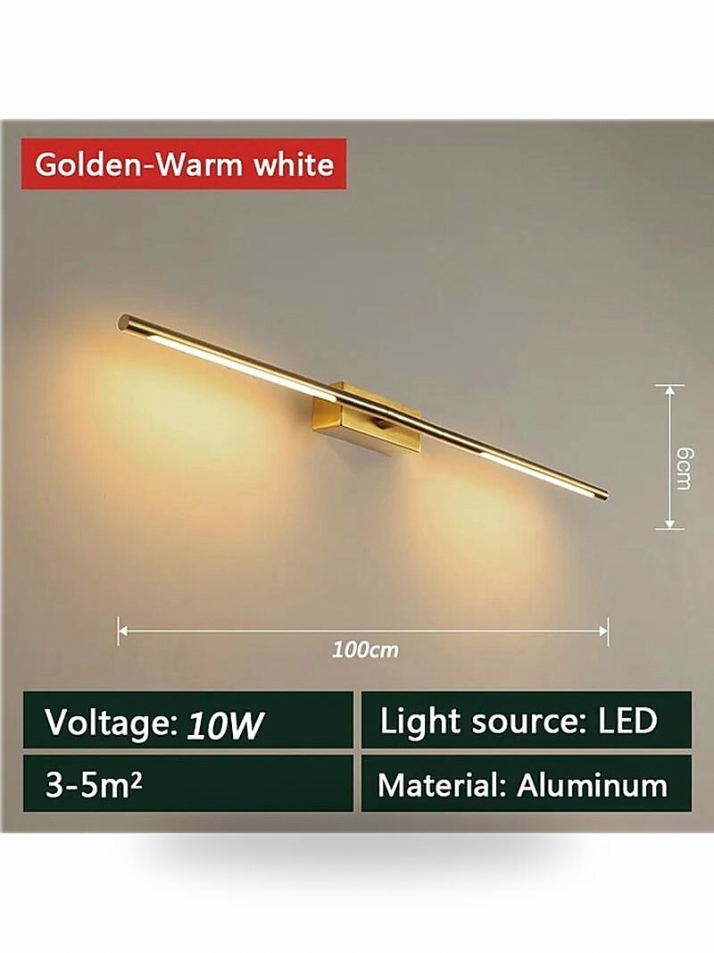Настенный светильник для зеркала LED 100 см, 10 Вт, теплый свет