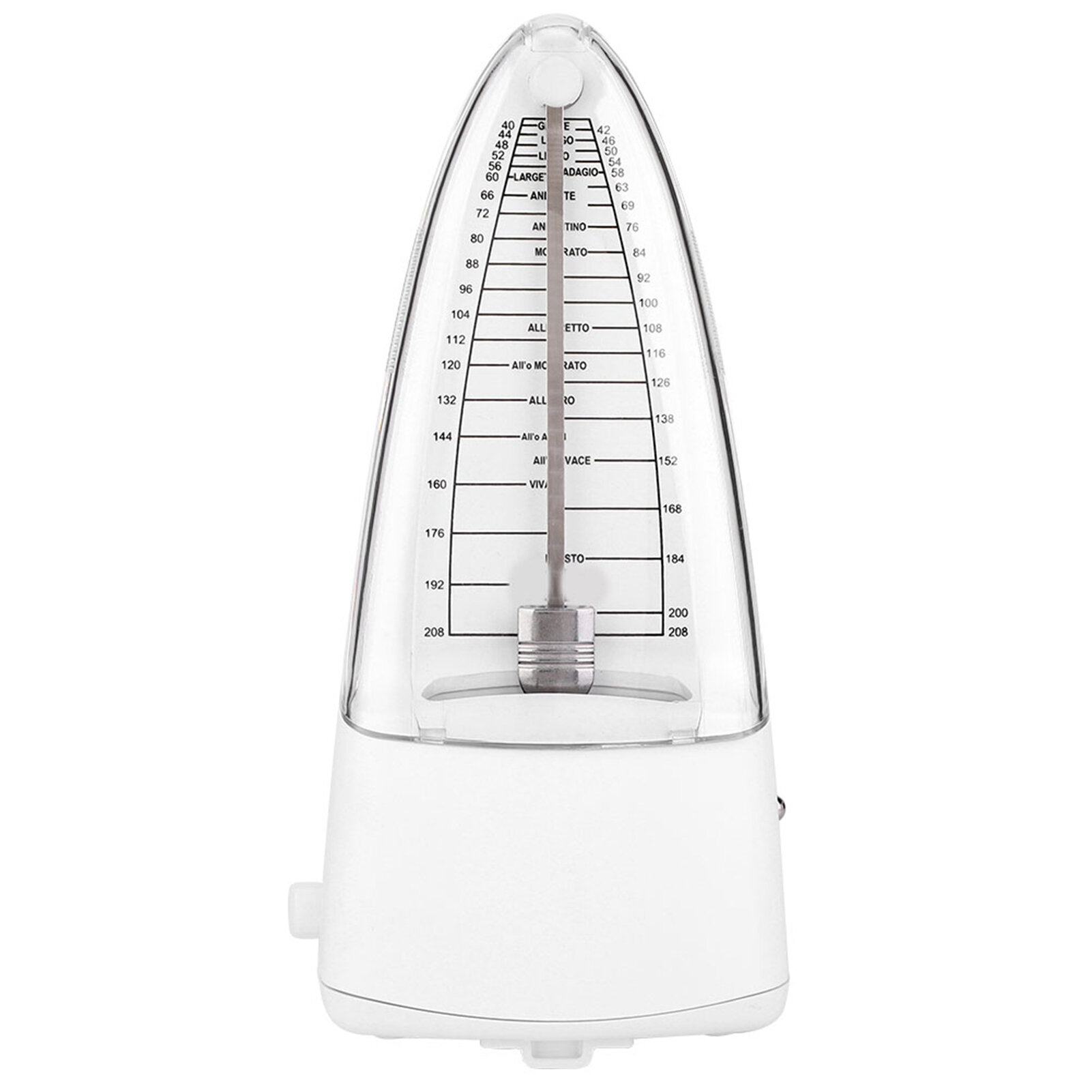 Механический метроном для гитары, пианино, ударных инструментов. Метроном пулевого типа (белый).