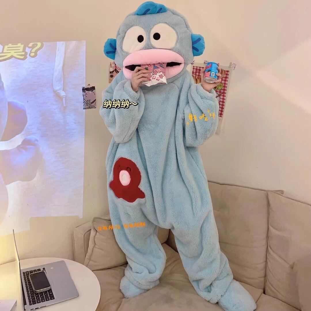 Милая женская пижама-комбинезон из кораллового флиса с рисунком, новый стиль, осень/зима 2025, утеплённый плюшевый халат, домашняя одежда на зиму, размер：3XL