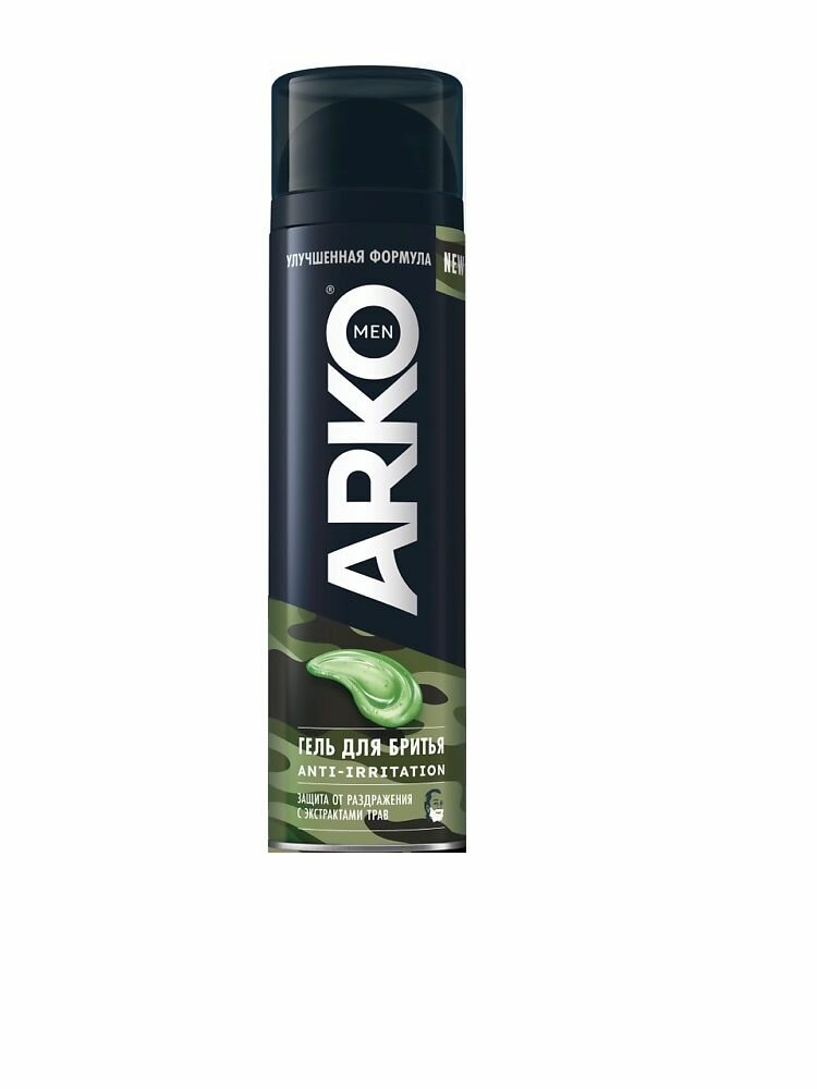 Гель для бритья Arko Men Anti-Irritation, защита от раздражения, 200 мл