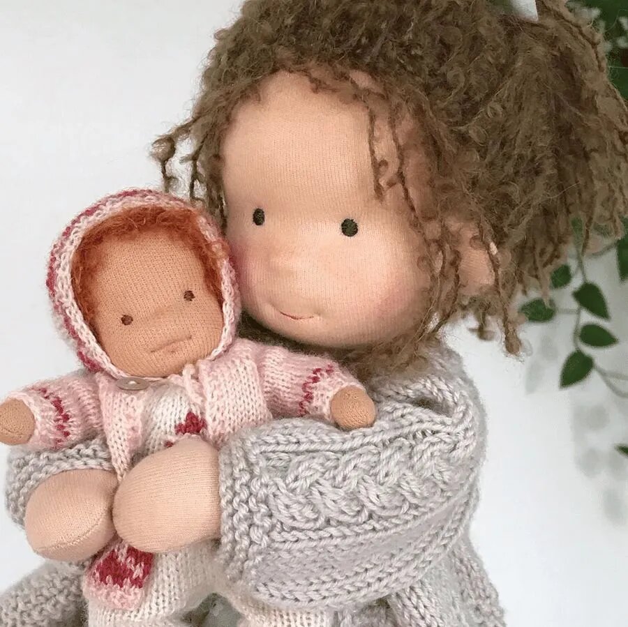 Waldorfdoll Кукла для девочки мягкая с одеждой текстильная тряпичная с длинными волосами интерьерная ручной работы
