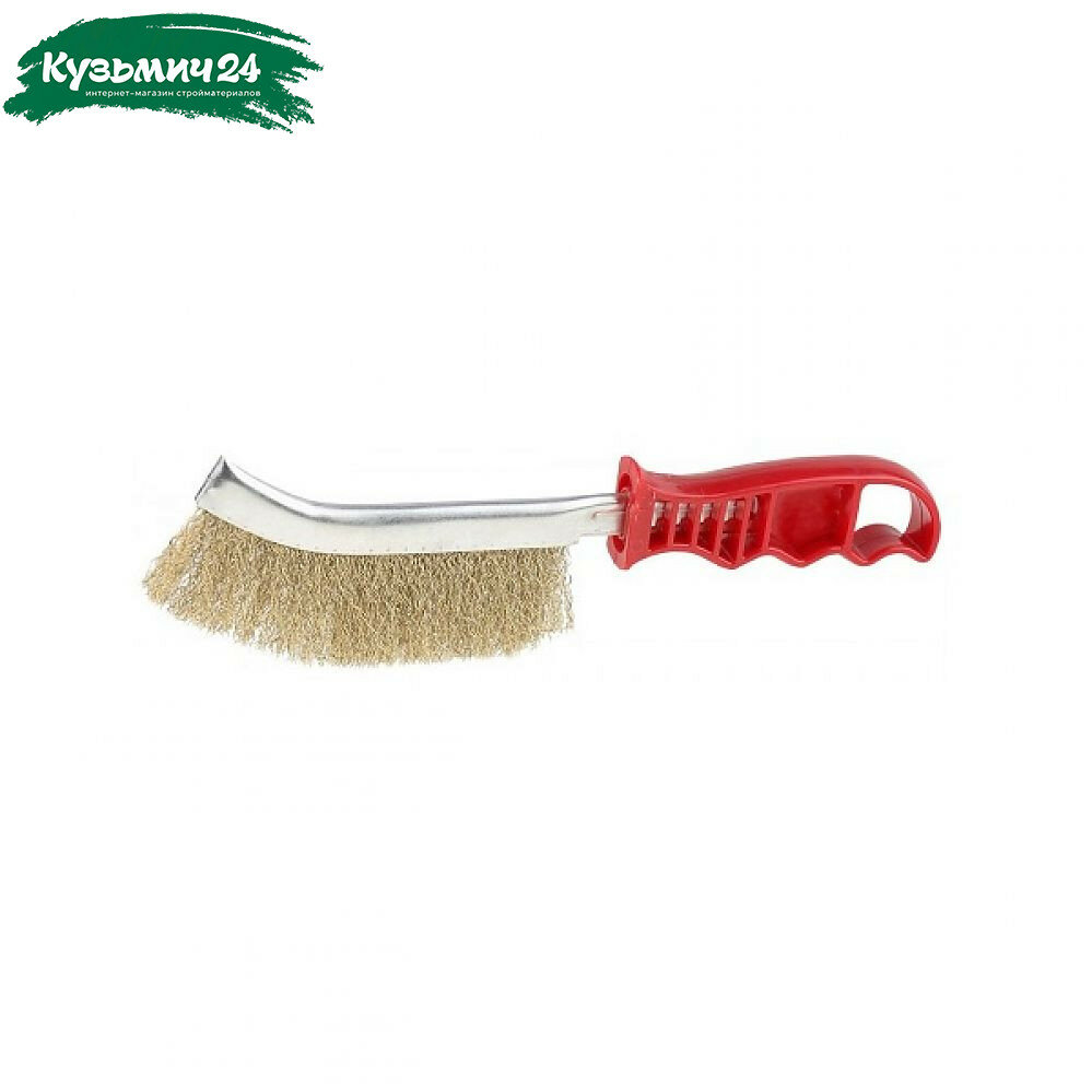 Щетка по металлу латунная Beorol витая проволока, пластиковая ручка 245316