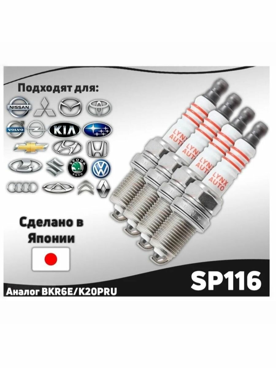 Свеча зажигания Fiat, Citroen, Peugeot, Nissan, Renault, Rover LYNXAUTO SP-116