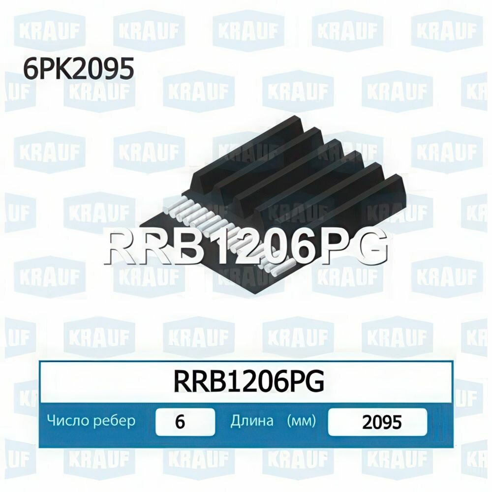 Ремень поликлиновой, L 2093-2097 мм арт RRB1206PG