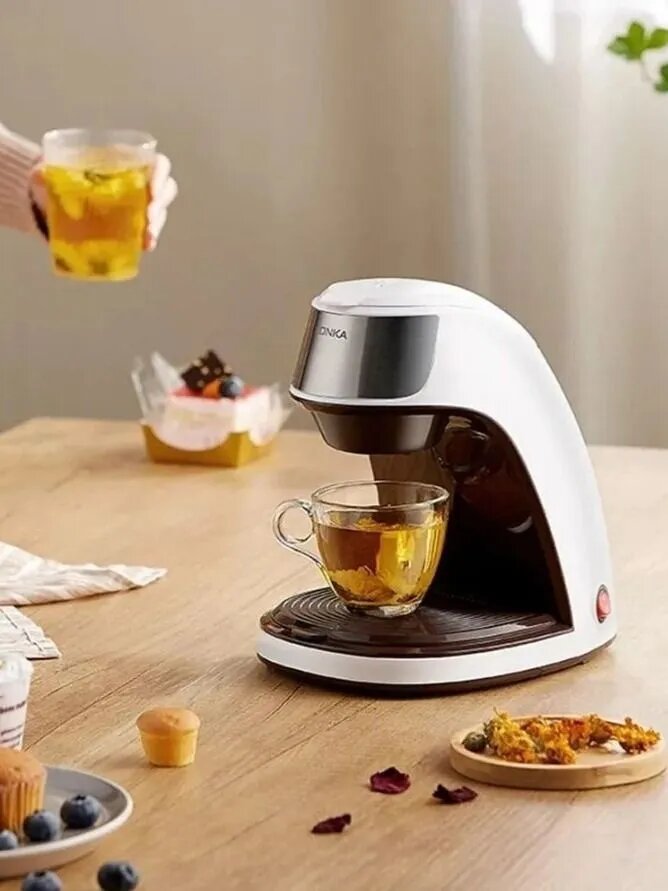 Капельная кофеварка KCF-CS2 белая, для дома и офиса, 2 чашки, белый корпус