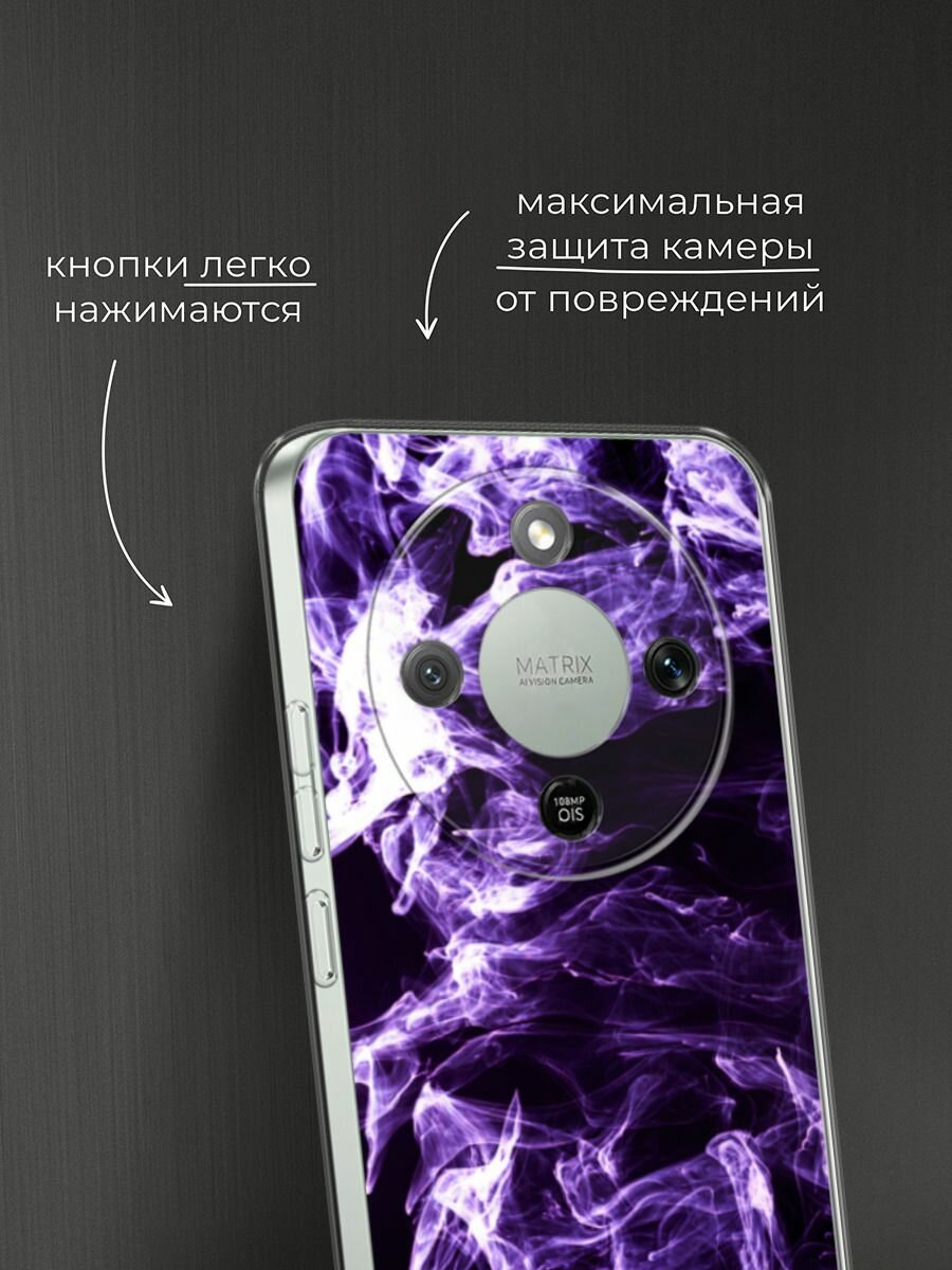 Силиконовый чехол на Honor X9d / Хонор X9d с принтом фиолетовый дым — фото 1