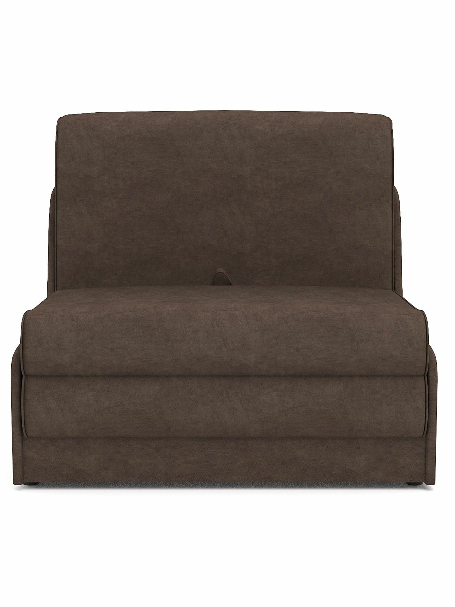 Кресло-кровать раскладное 100 см, без подлокотников, флок темно-коричневый №89 / олбп