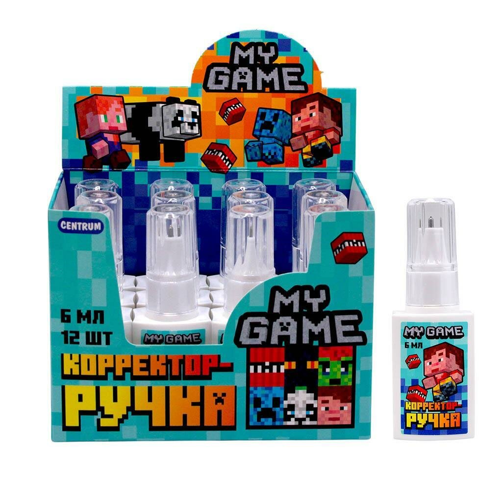 Корректор-ручка My game 6 мл с металлическим наконечником, быстро сохнущее средство