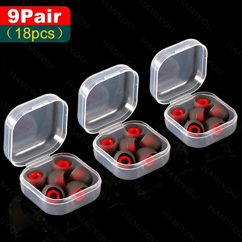 9 пар силиконовых амбушюр для наушников Black Red