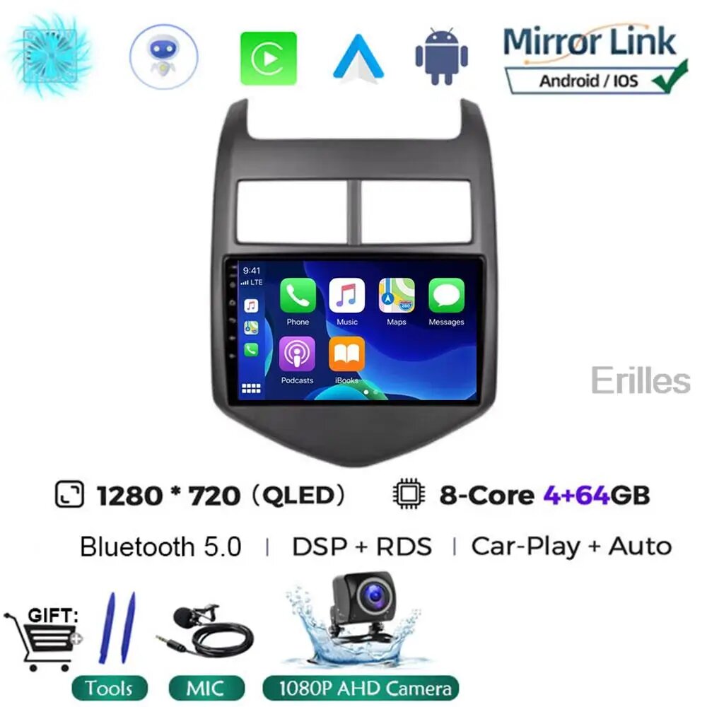 Автомобильная магнитола, мультимедийный плеер на Android 13, с GPS, для Chevrolet 4G-64G 1080P CAM