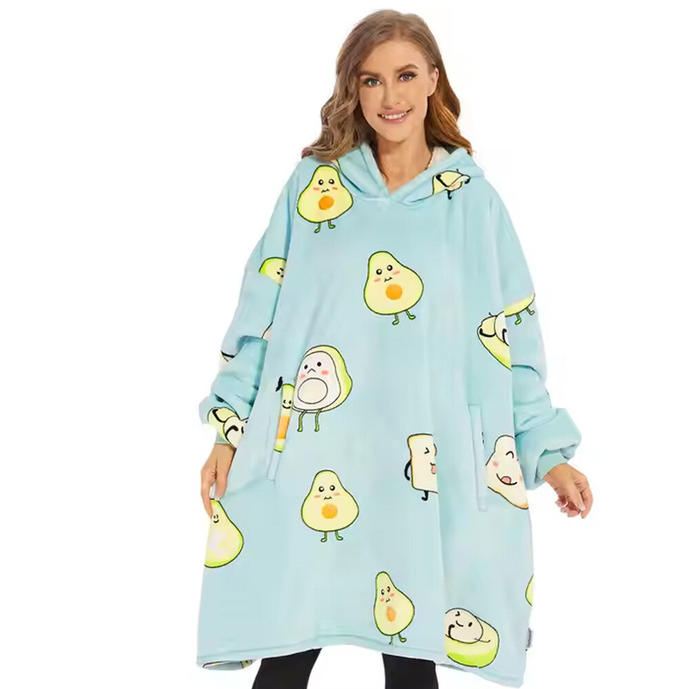 Плед флисовый с рукавами и капюшоном