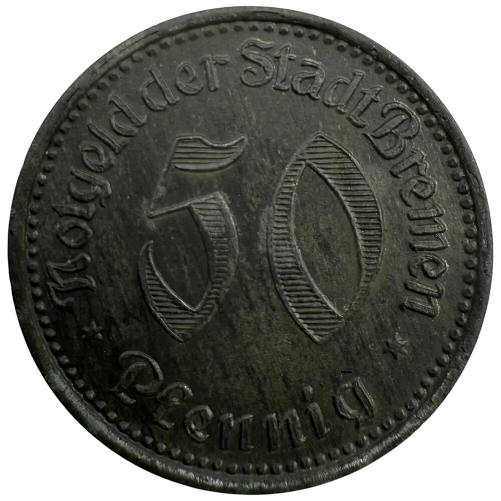 Германия, Веймарская республика, Бремен 50 пфеннигов 1921 г. (Лот №2)