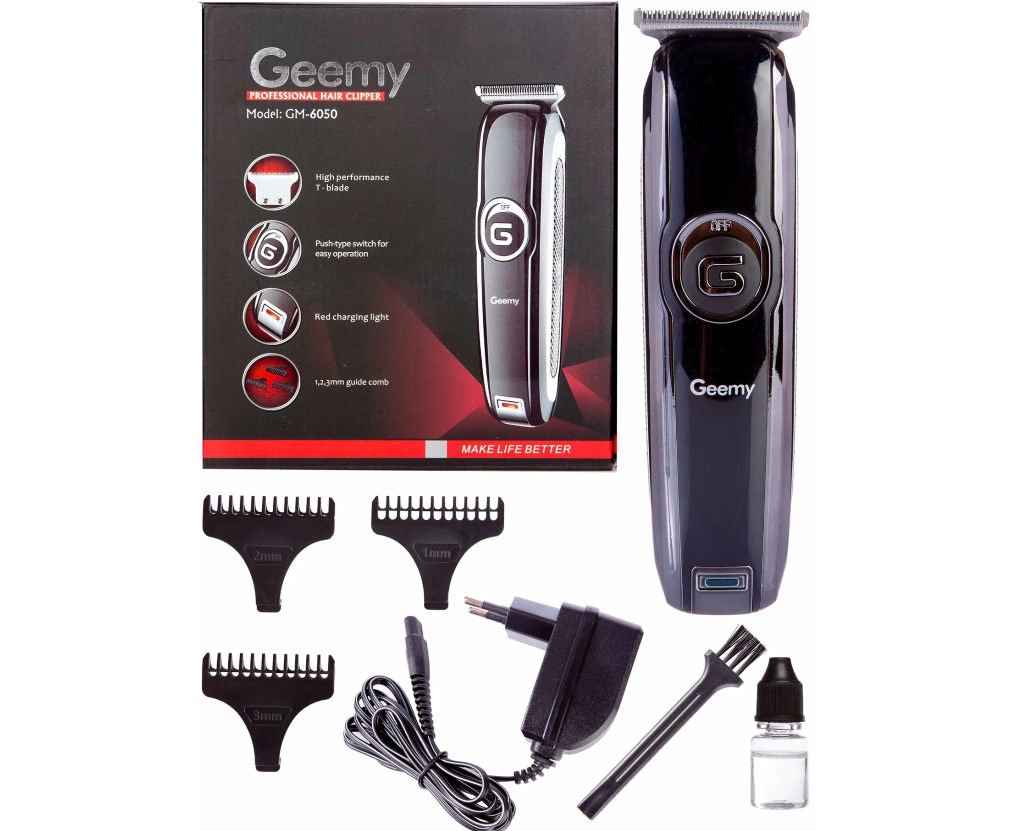 Машинка для стрижки Geemy GM-6050 Global, черный