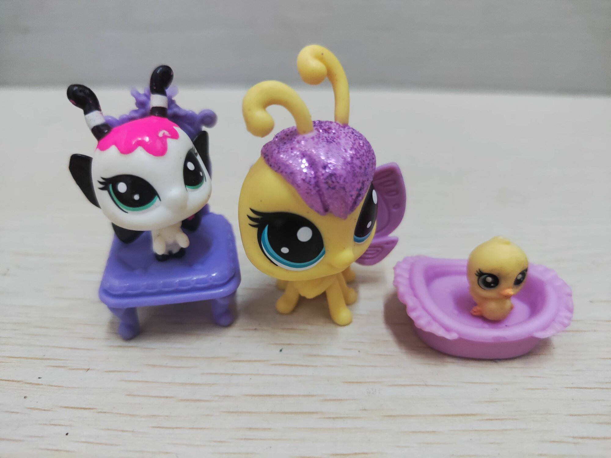3 шт Фигурка Little Mini Pets Butterfly Bird Figure Toy
