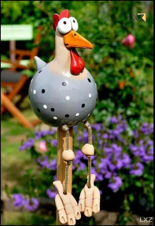 Эксклюзивная серая фигура большого петуха для декора сада и интерьера, стильный презент