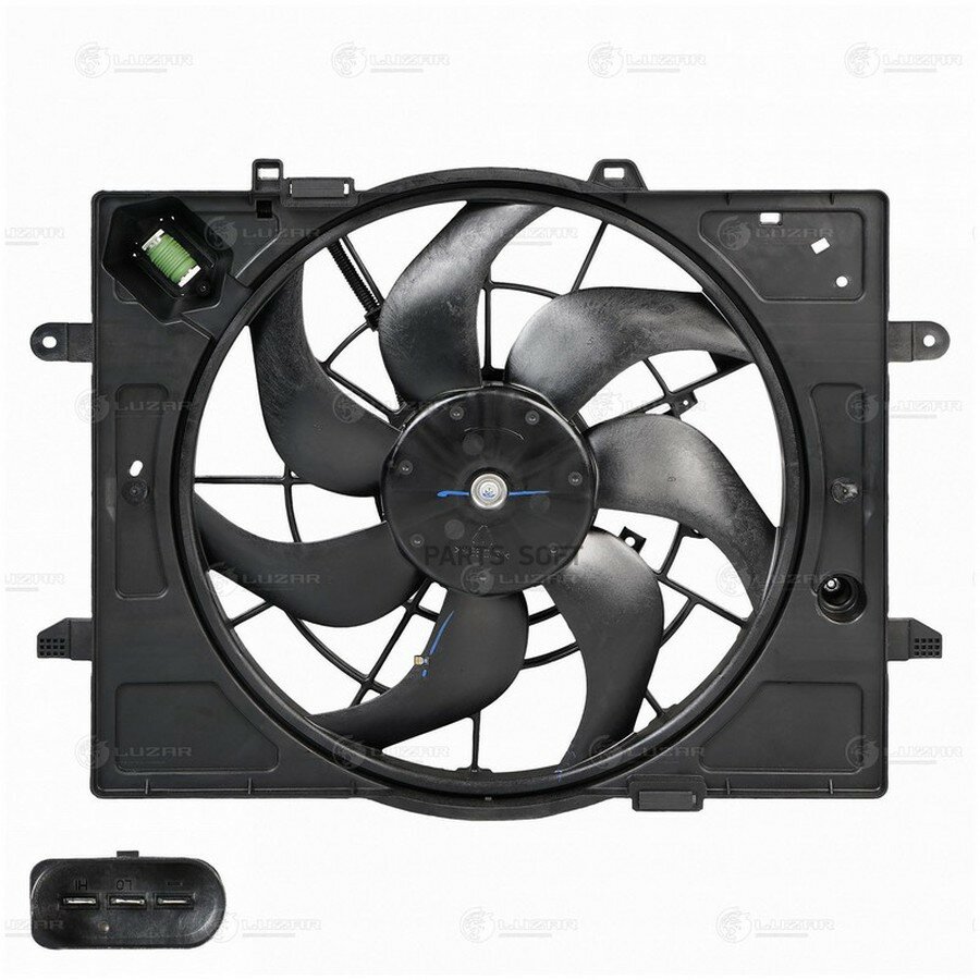 Э/вентилятор охл. для а/м Москвич 3 (22-)/JAC J7 (20-)/JS4 (20-) 1.5T (с кожухом) от официального дистрибьютора, LUZAR, артикул LFK3037