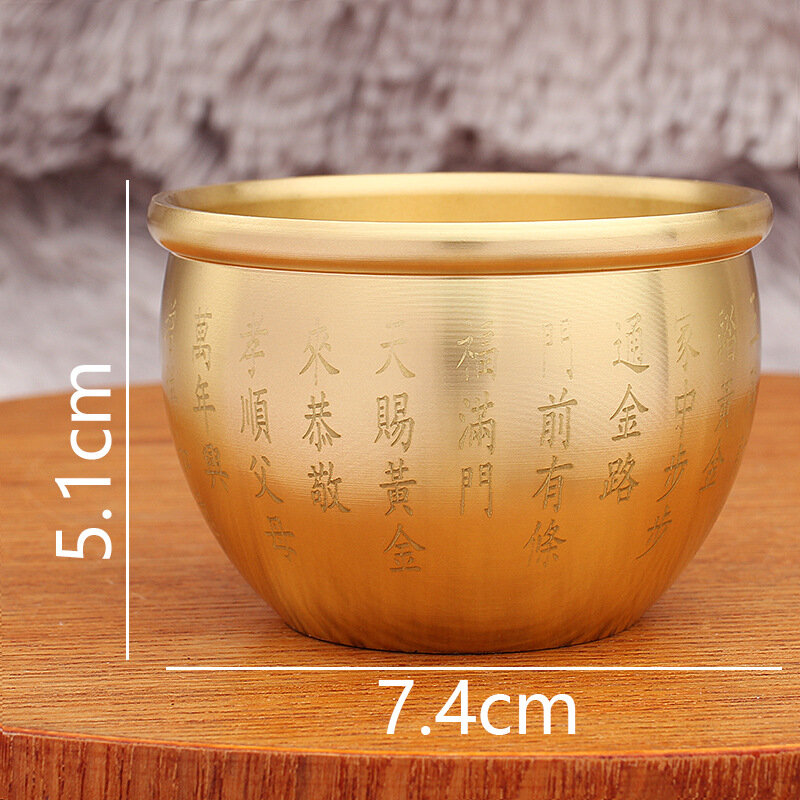 Медный пятисторонний сосуд Бога богатства, новая модель, сокровищница, сосуд для риса с сотней благословений, маленькая медная посуда, металлическое украшение, ремесло