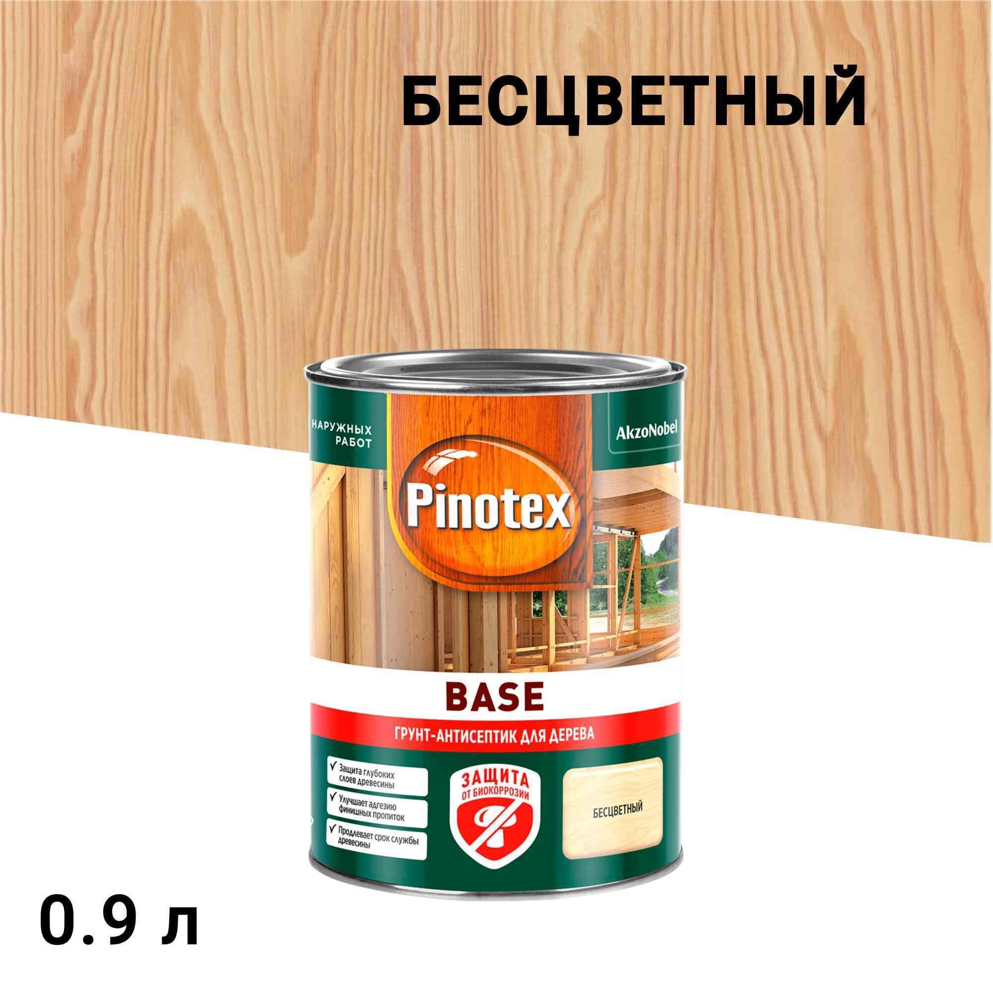Антисептик Pinotex Base грунтовочный для дерева бесцветный 0,9 л Pinotex