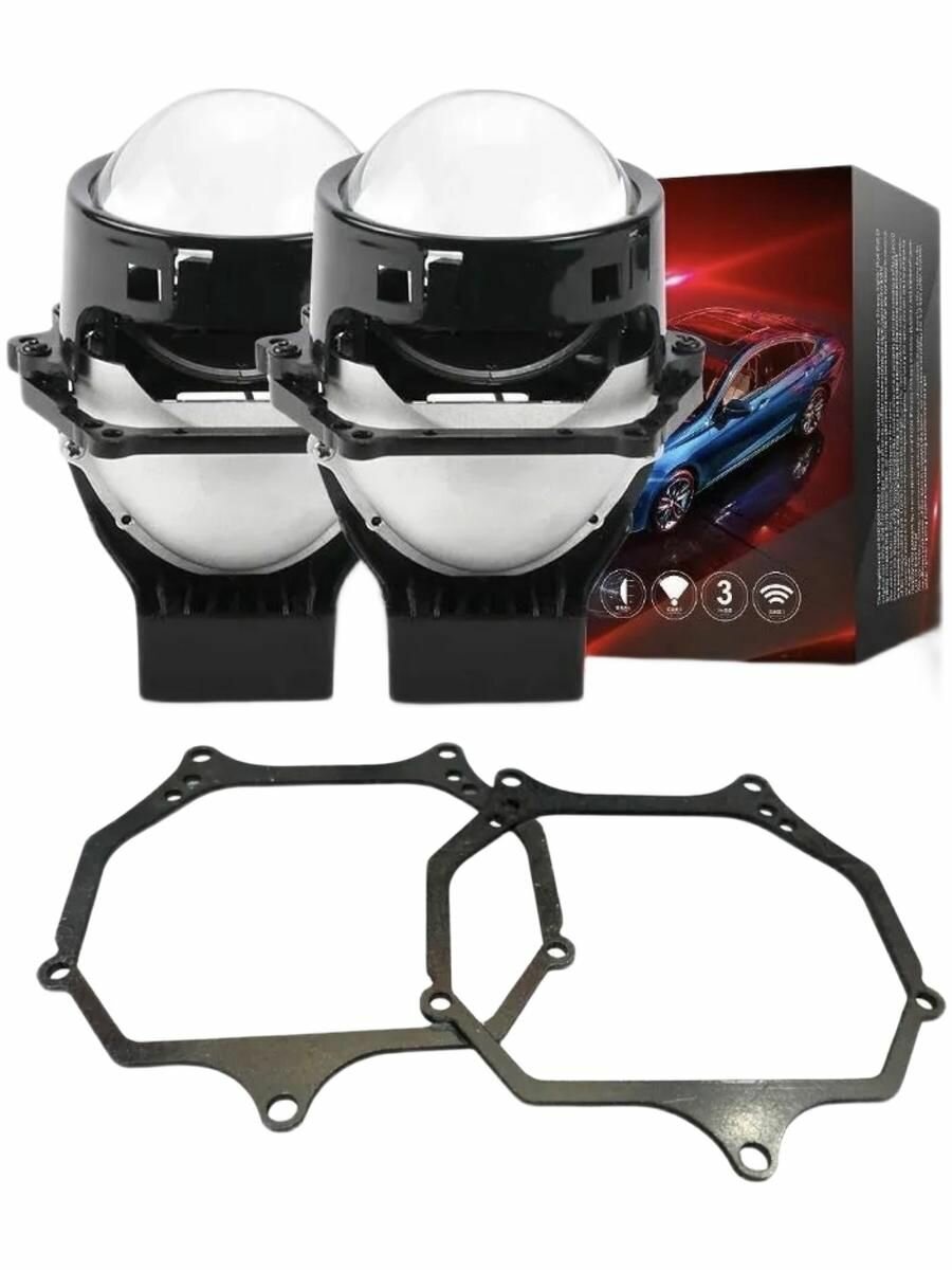 Bi-Led линзы для Kia Soul 3 2019-2022 (галоген фары), линзы Билед 5500k на Киа Соул 3