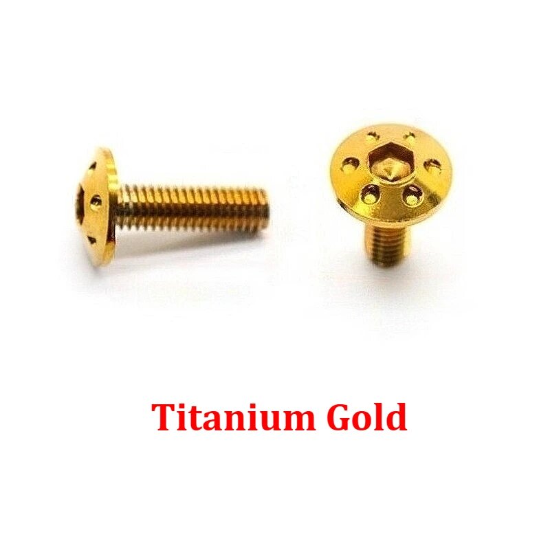 Винты модификации тормозного диска M5 M6 M8 из нержавеющей стали 304 M5x15mm (2pcs), Titanium Gold